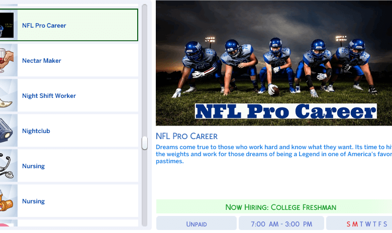 Sims 4 NFL Pro Career - Best Sims Mods