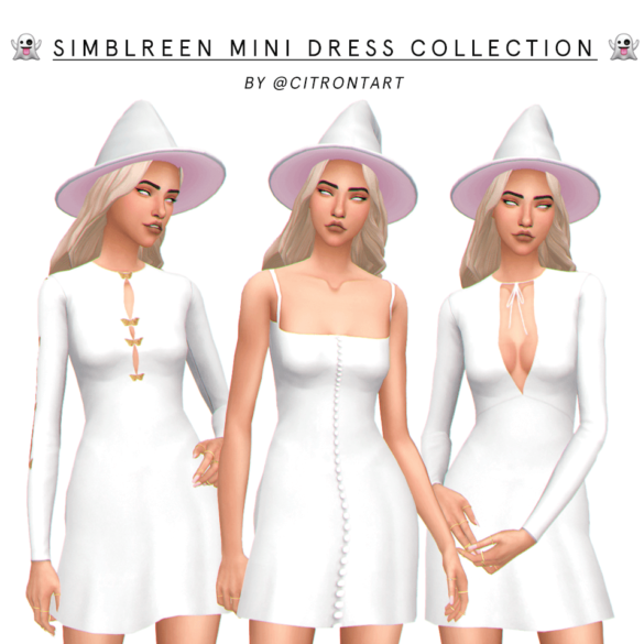 Sims 4 SIMBLREEN MINI DRESS COLLECTION - Best Sims Mods