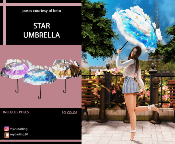 Sims 4 STAR UMBRELLA - Best Sims Mods