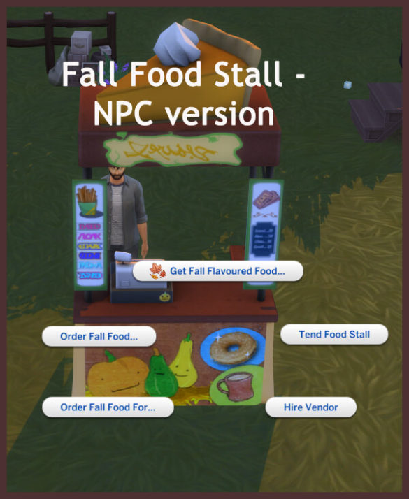 Sims 4 FALL FOOD STAND at Icemunmun - Best Sims Mods