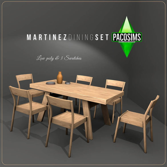 Sims 4 Martinez Dining Set at Paco Sims - Best Sims Mods