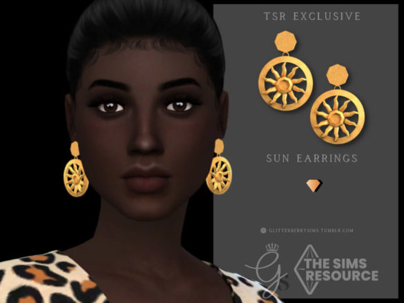 The Sims 4 Sun Earrings by Glitterberryfly - Best Sims Mods