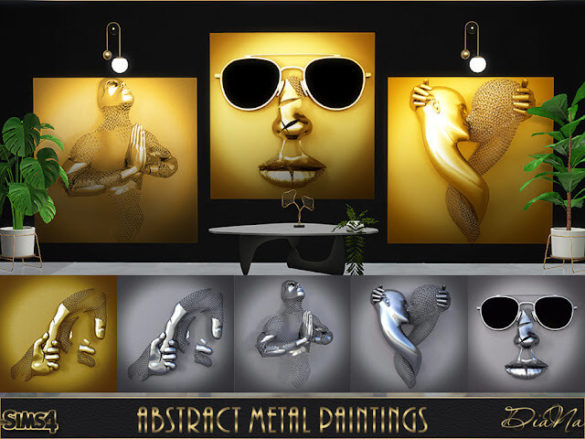 The Sims 4 Abstract Metal Paintings at DiaNa Sims 4 - Best Sims Mods