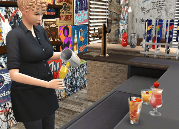 The Sims 4 functional custom bar more drinks - Best Sims Mods