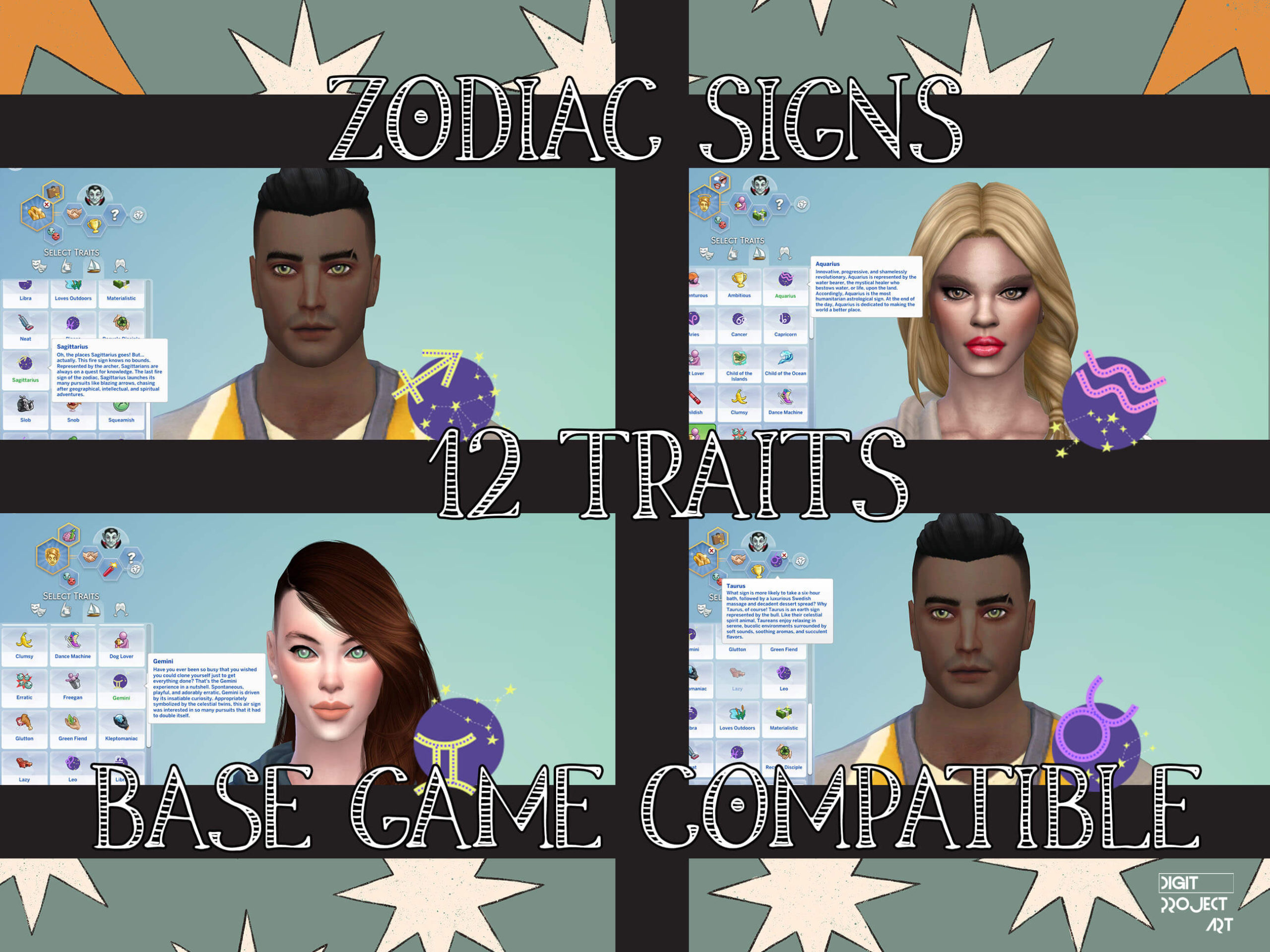 The Sims 4 Zodiac Signs By Digit PArt Best Sims Mods The Sims 4 Zodiac Signs By Digit PArt Best Sims Mods