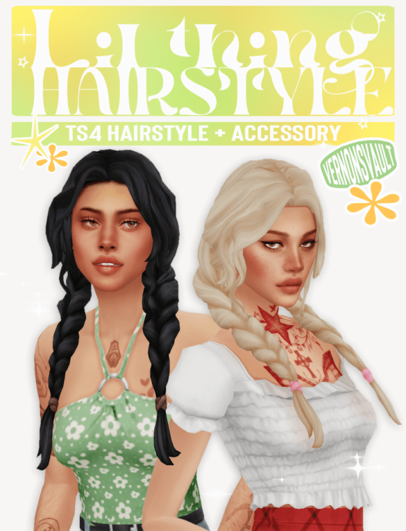 The Sims 4 lil thing hairstyle ts4 custom content - Best Sims Mods