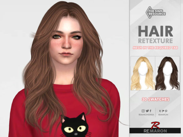 Monika Hair Retexture Mesh Needed by remaron - Best Sims Mods