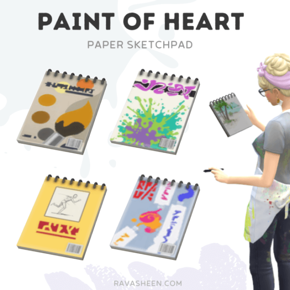 The Sims 4 paint of heart functional paper sketchpad - Best Sims Mods