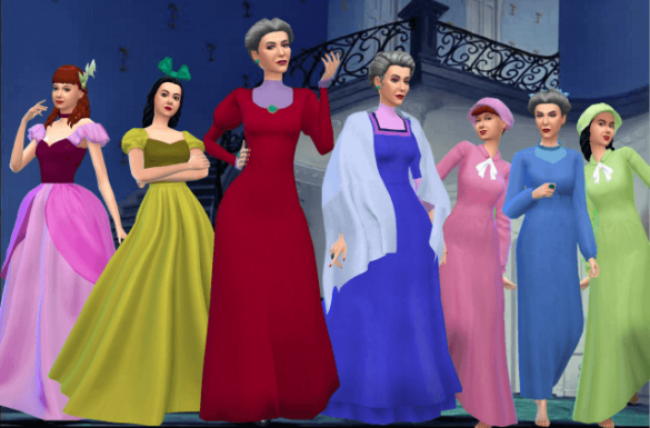 The Sims 4 cinderella stepfamily recolor set - Best Sims Mods