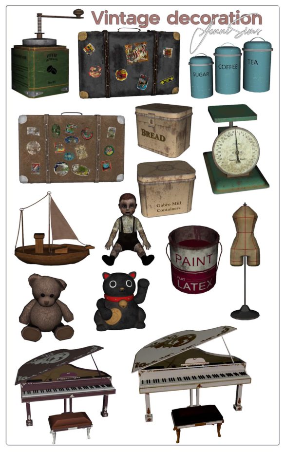 The Sims 4 Vintage decoration at Jenni Sims - Best Sims Mods