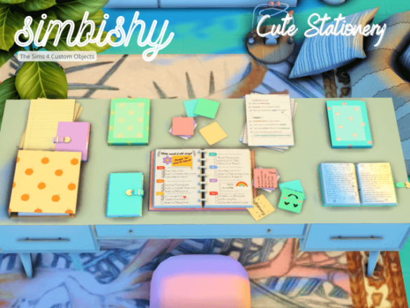 cute stationery set the sims 4 study sessions - Best Sims Mods