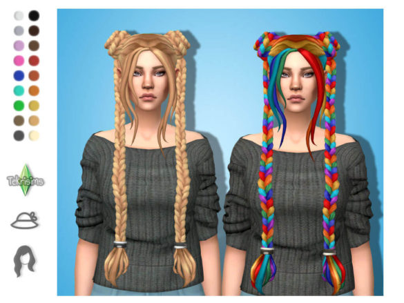 Tekrisims JellyBean Rainbow hair - Best Sims Mods
