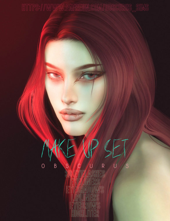 MAKEUP SET LIPLINER EYELASHES obscurus-sims - Best Sims Mods