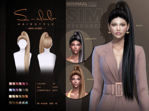 MinimalSim Ponytail hairstyle SE01 - Best Sims Mods
