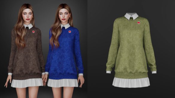 Isabella Sweater Dress - Best Sims Mods