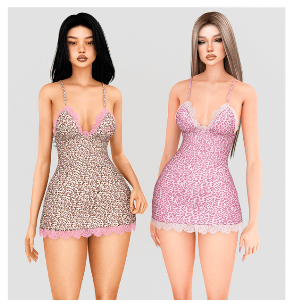 Coco lace mini dress - Best Sims Mods